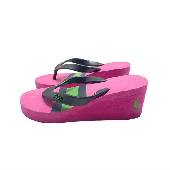Polo Ralph Lauren | Shoes | Polo Ralph Lauren Girls Wedge Sandals Flip ...